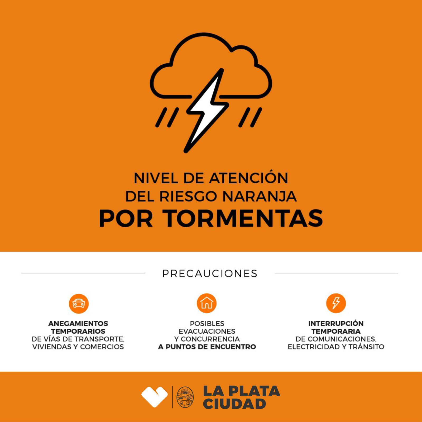 Elevaron el nivel de atención de riesgo a Naranja